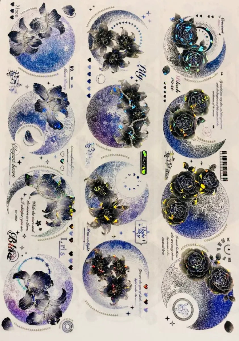 0162 - MOON Flowers 6x100cm Shell Luster PET Tape – Charm Chums