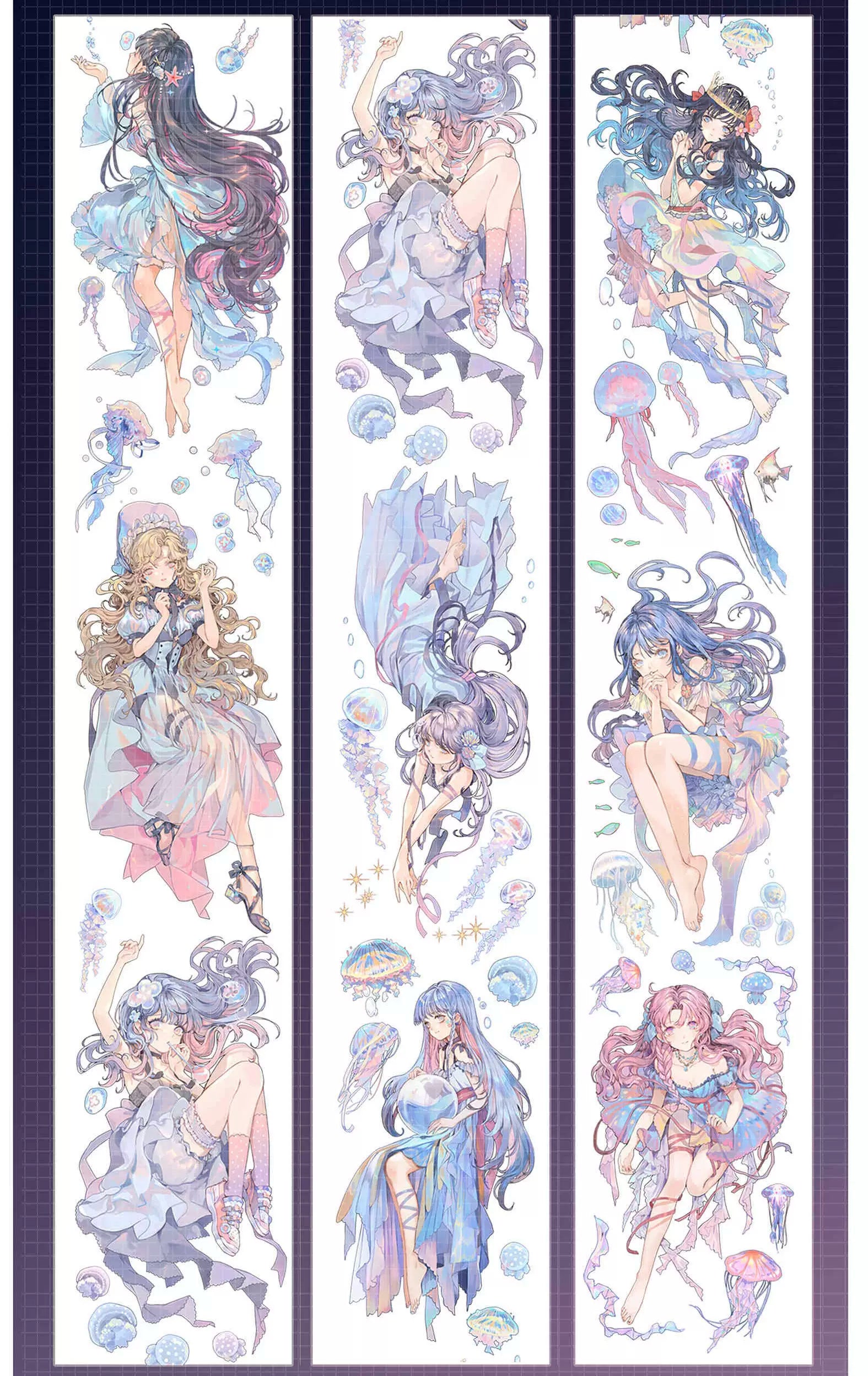 0963 - Pastel Ocean Girls 6x95cm Shell Luster PET Tape – Charm Chums