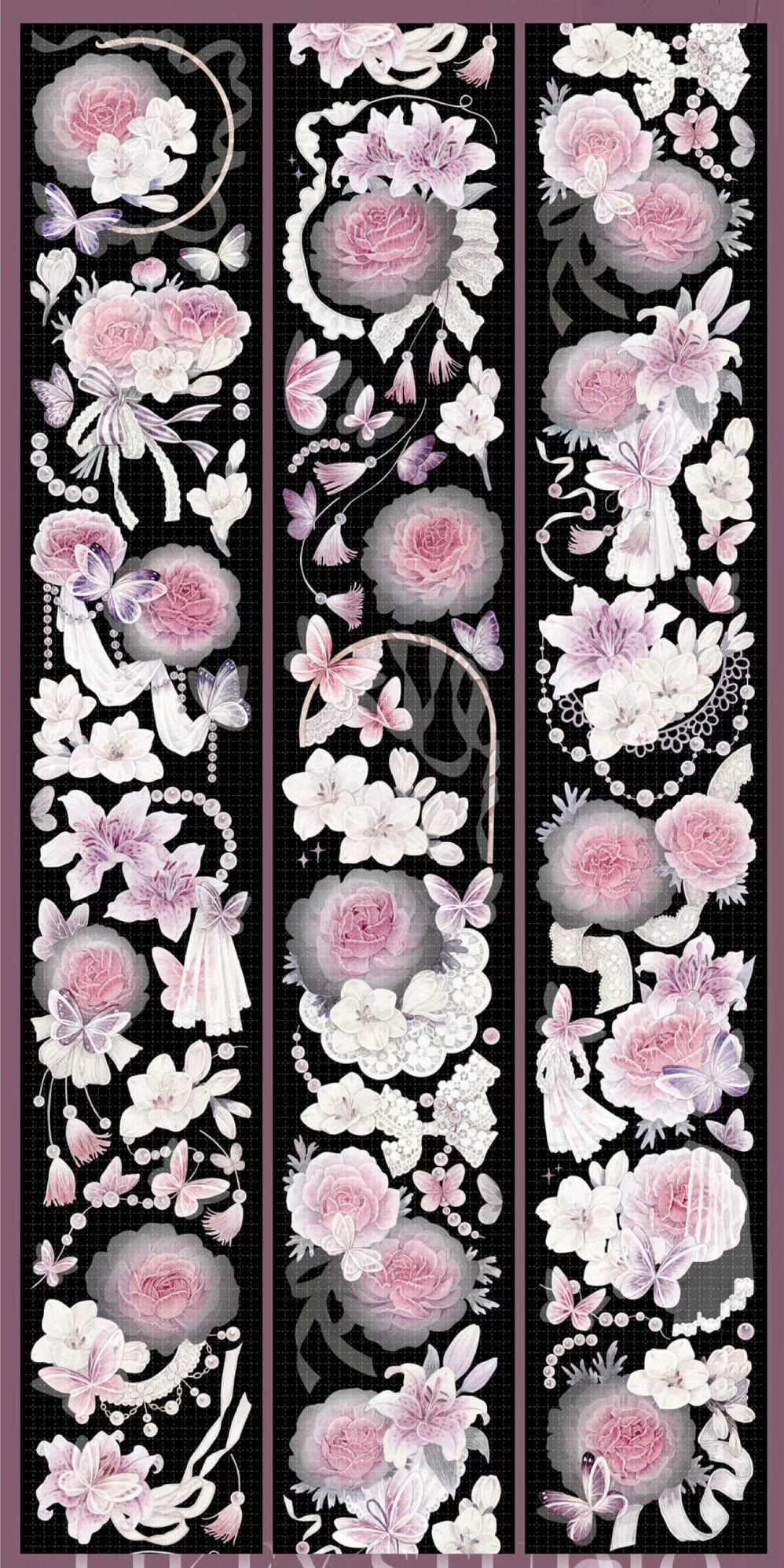 2168 - Pink Translucent Flowers 6*100cm Shell Luster PET Tape – Charm Chums